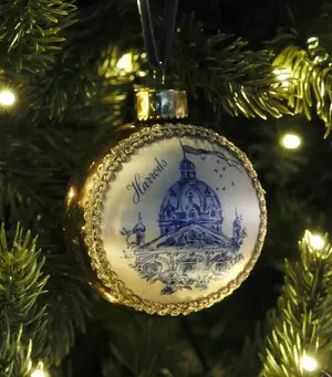 Harrods Silk Toile Face Bauble - Green