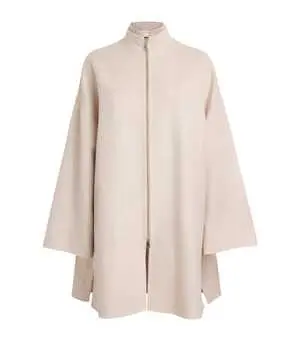 Fabiana Filippi Merino Wool Coat With Sequin Collar - Beige