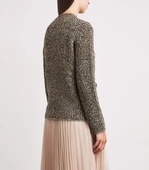 Fabiana Filippi Embellished Zip-up Tweed Cardigan
