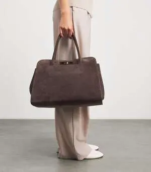Fabiana Filippi Large Suede Josephine Top-handle Bag - Brown