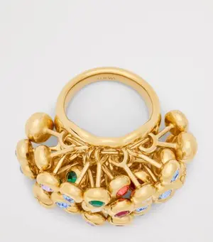 Loewe Crystal Embellished Push Pin Cocktail Ring