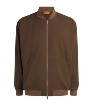 Barena Venezia Virgin Wool Zip-up Bomber Jacket - Brown