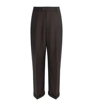 Barena Venezia Virgin Wool Pleated Wide-leg Trousers - Brown