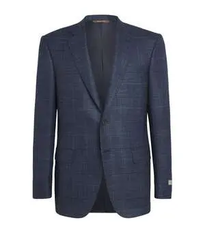Canali Wool-cashmere-silk Blazer - Navy