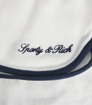 Sporty & Rich Terry Cotton Signature Logo Shorts - White