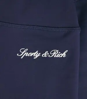 SPORTY & RICH Logo Serif Biker Shorts