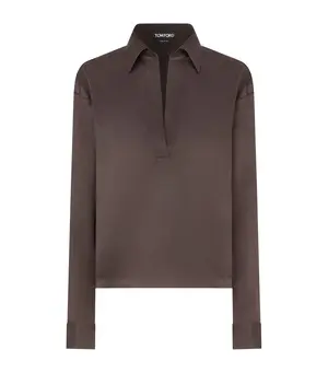 TOM FORD Silk Pyjama Shirt - Brown