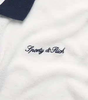 Sporty & Rich Terry Cotton Signature Logo Polo Shirt - White