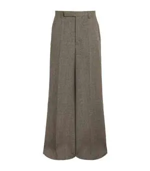 Rick Owens Wool Wide-leg Trousers - Black