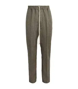 Rick Owens Cotton-wool Drawstring Trousers - Black