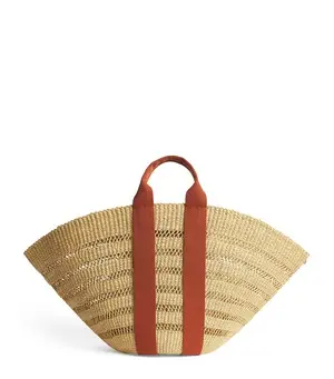 Muuñ Maxi Straw Sophie Tote Bag - Beige