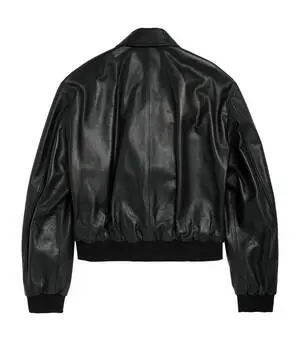 Balenciaga Leather Taxi Bomber Jacket