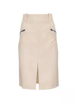 TOM FORD Zip-pocket Midi Skirt - Neutrals