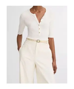 Vince Ribbed Pima Cotton Elbow-sleeve Henley