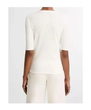 Vince Ribbed Pima Cotton Elbow-sleeve Henley