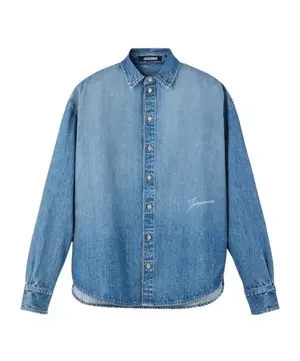 Jacquemus Long-sleeved Denim Shirt - Blue