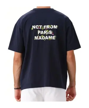 Drole De Monsieur Drôle De Vine Slogan T-shirt - Navy