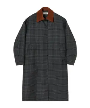 RÓHE Plaid Mid-length Coat - Black