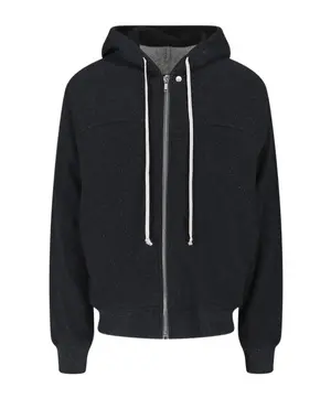 Rick Owens Long-sleeved Hooded Sweatshirt - Black