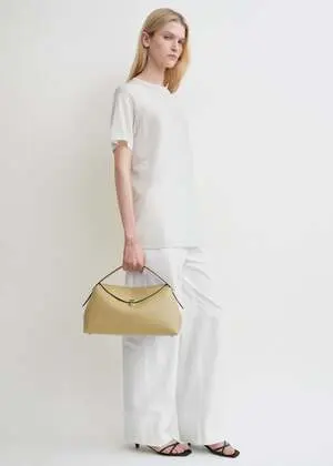 TOTEME T-lock Grained-leather Top Handle