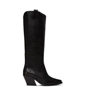 ANINE BING Tania Block Heel Knee-high Boots - Black