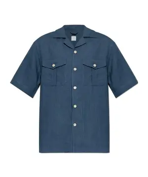 Eleventy Chest Pocket Short-sleeved Shirt - Blue