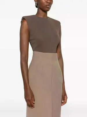 MUGLER Padded Shoulder Sleeveless Bodysuit