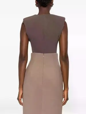 MUGLER Padded Shoulder Sleeveless Bodysuit