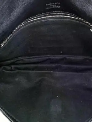 Balenciaga Bb Soft Flap Bag Leather Medium Shoulder Bag - Black