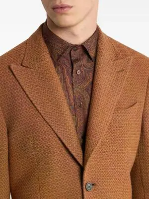 Etro Single-breasted Knit Cashmere And Wool Jacket