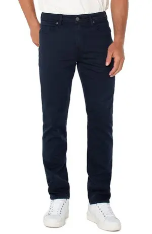 LIVERPOOL Kingston Modern Slim Straight Leg Twill Pants - Navy