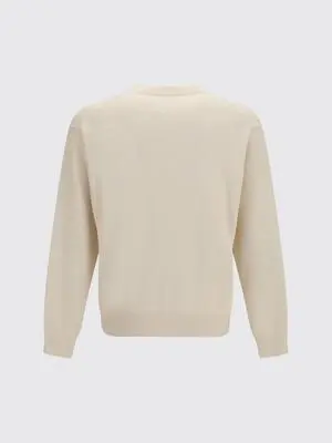 Kenzo Floral Wool And Cotton Blend Jumper With Embroidered Logo - White