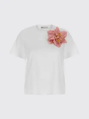 Tory Burch Floral Appliqué Cotton T-shirt - Multicolor