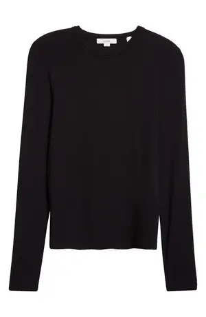Vince Luxe Long Sleeve Crewneck Top - Black