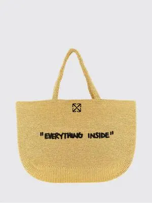 Off-White Raffia Tote Bag
