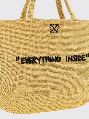 Off-White Raffia Tote Bag