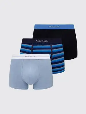 Paul Smith Set Of Three Stretch Cotton Boxer Shorts With Jacquard Logo - Multicolor