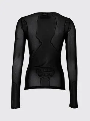JEAN PAUL GAULTIER Crew Neck Jersey Top - Black