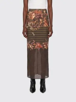 JEAN PAUL GAULTIER Printed Maxi Skirt - Brown