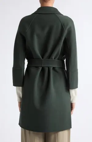Max Mara Arona Belted Virgin Wool Wrap Coat - Emerald