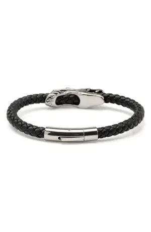 CUFFLINKS, INC. Braided Leather Dragon Pendant Bracelet