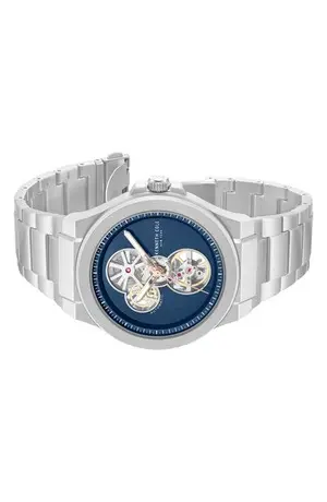 KENNETH COLE Grove Automatic Watch With Open Heart Dial - Silver