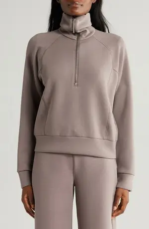 Spanx Airessentials Half Zip Sweatshirt - Smoke