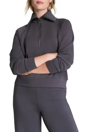 Spanx Airaessentials Half Zip Sweatshirt - Storm