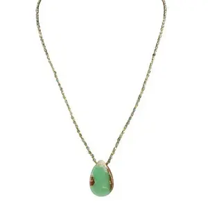 MADISON BEVERLY HILLS Handcrafted Chrysoprase Teardrop Necklace - Green