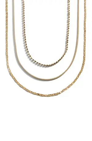 Baublebar Set Of 3 Goldtone Water Resistant Necklaces - Gold