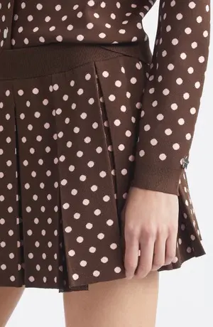 Sandy Liang Ermine Pleated Dot Jacquard Miniskirt