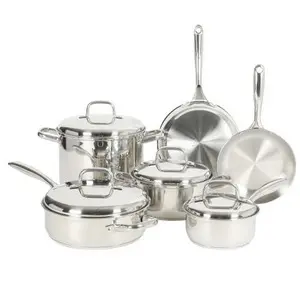 OSTER Platinum Sedwick Stackable Stainless Steel Pots And Pans Cookware Set