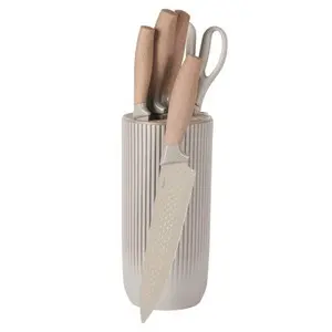 OSTER Gunderson 6-piece Stainless Steel Kitchen Knife Block Set