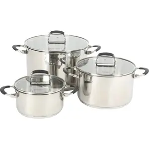 OSTER Platinum Bolt 6-piece Stackable Stainless Steel Dutch Oven Set - Silver